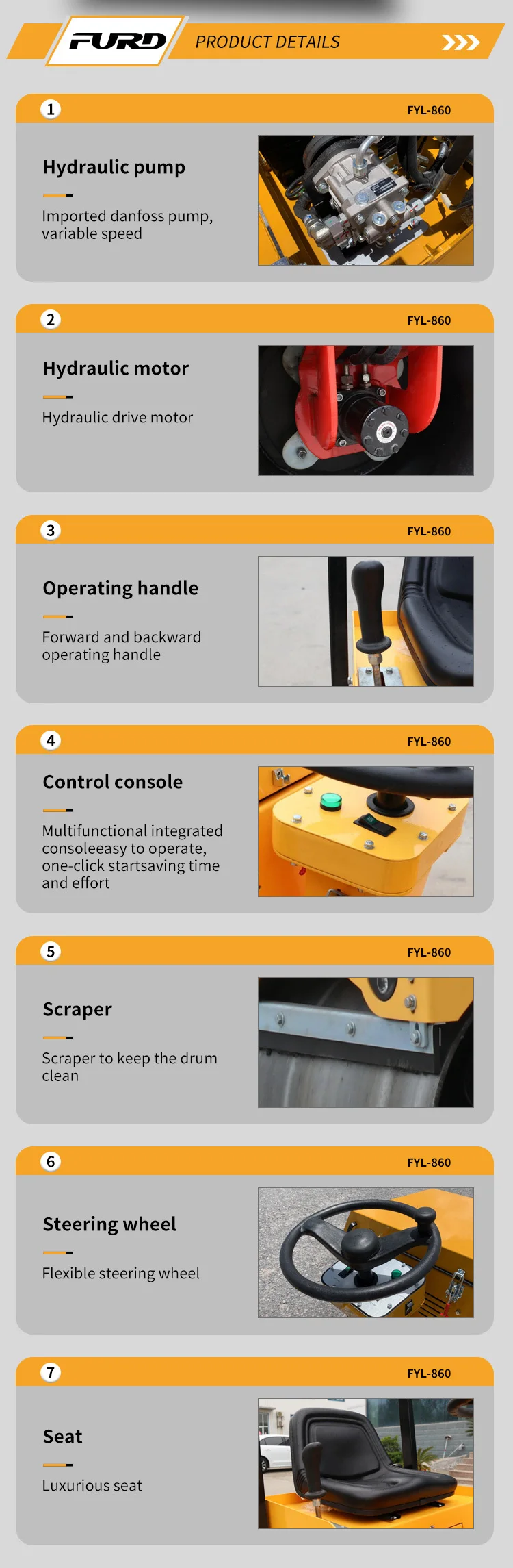 High Quality Asphalt Soil Compactor Vibratory Double Drum Road Roller ...