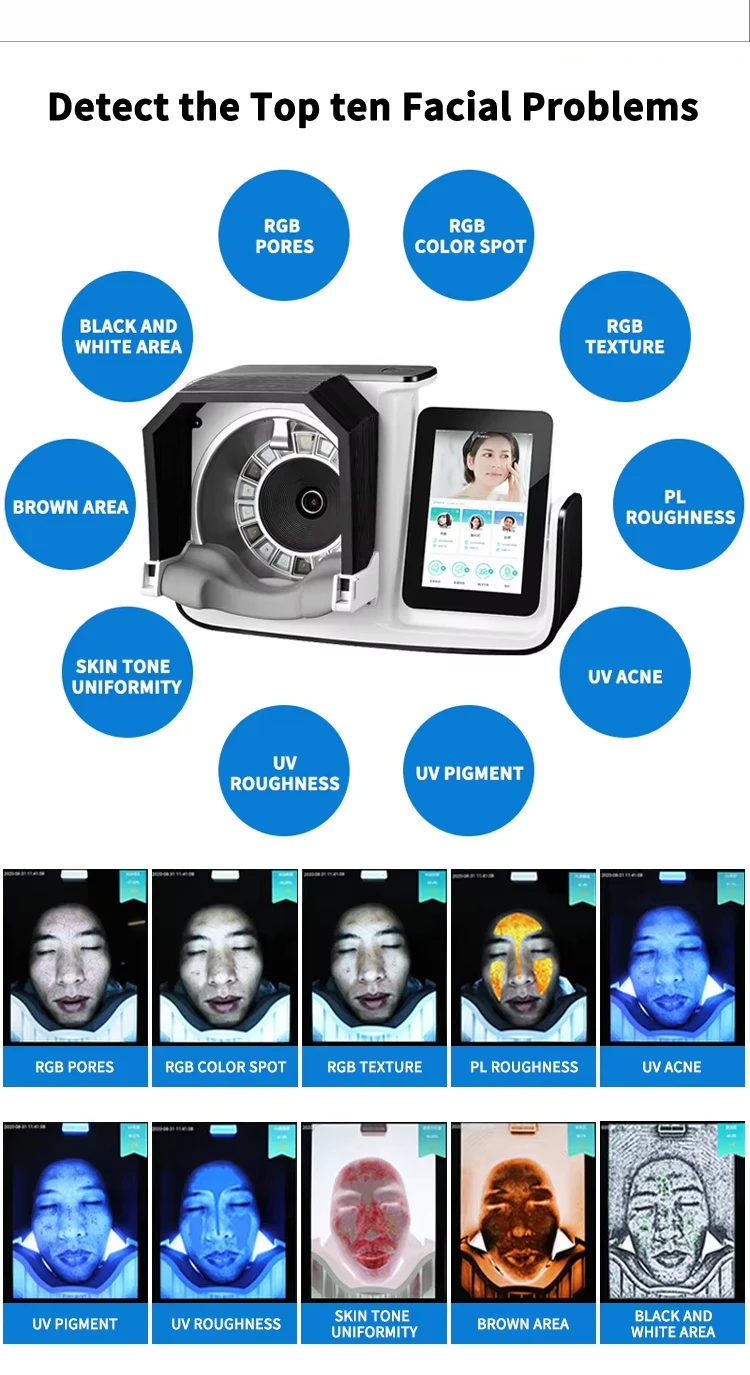 1500W pixel HD Camera Artificial Intelligence Skin Detector Scanner ...