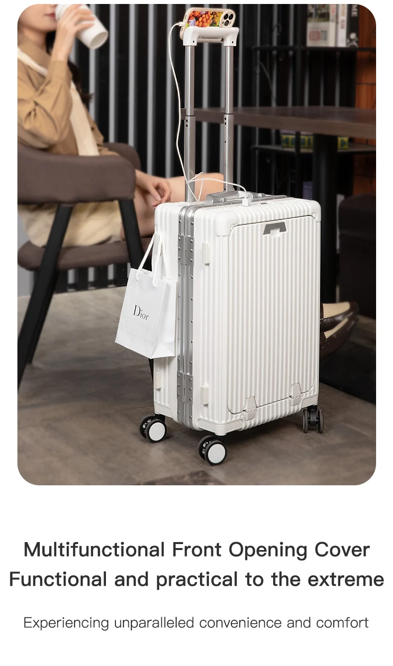Aluminum Frame Luxury Business Travel Luggage - 18/20 Inch