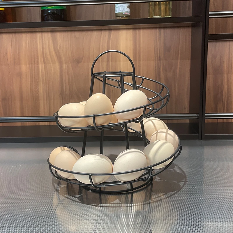 Egg Skelter Dispenser Design Egg Holder Storage Spiral Kitchen Black ...