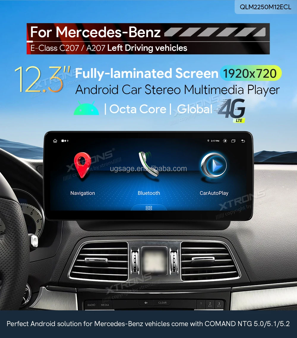 XTRONS 12.3 Inch Android 13 Car Audio for Mercedes Benz E A207 C207