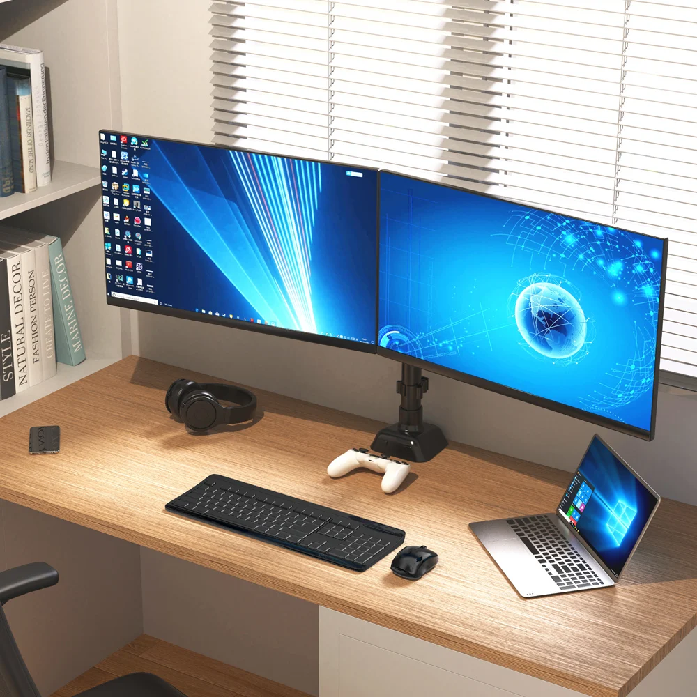 Affordable Hot Double Display Computer Stand Steel Material Dual ...