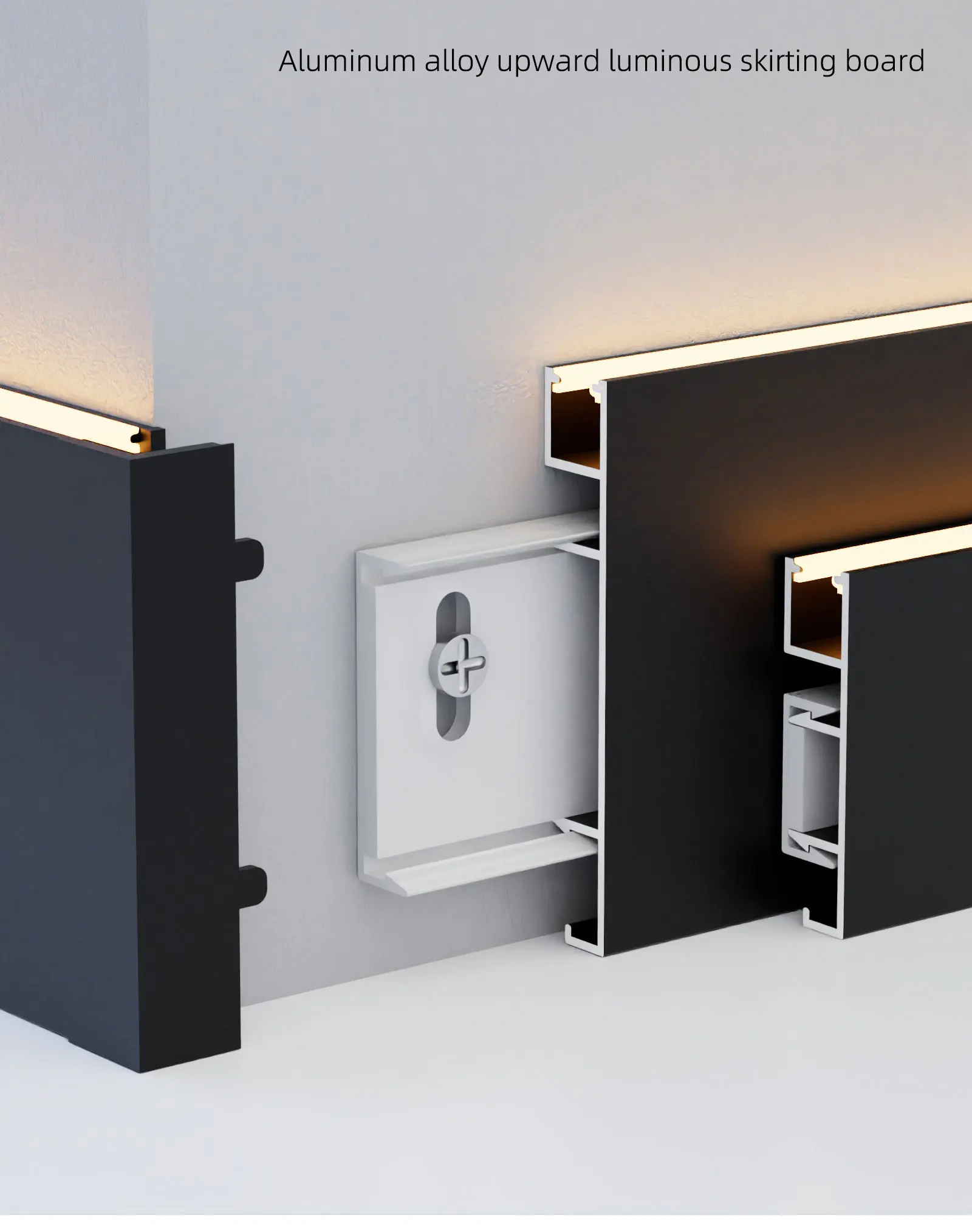 Custom Modern LED Lighting Profile Aluminum Skirting Board Flooring ...