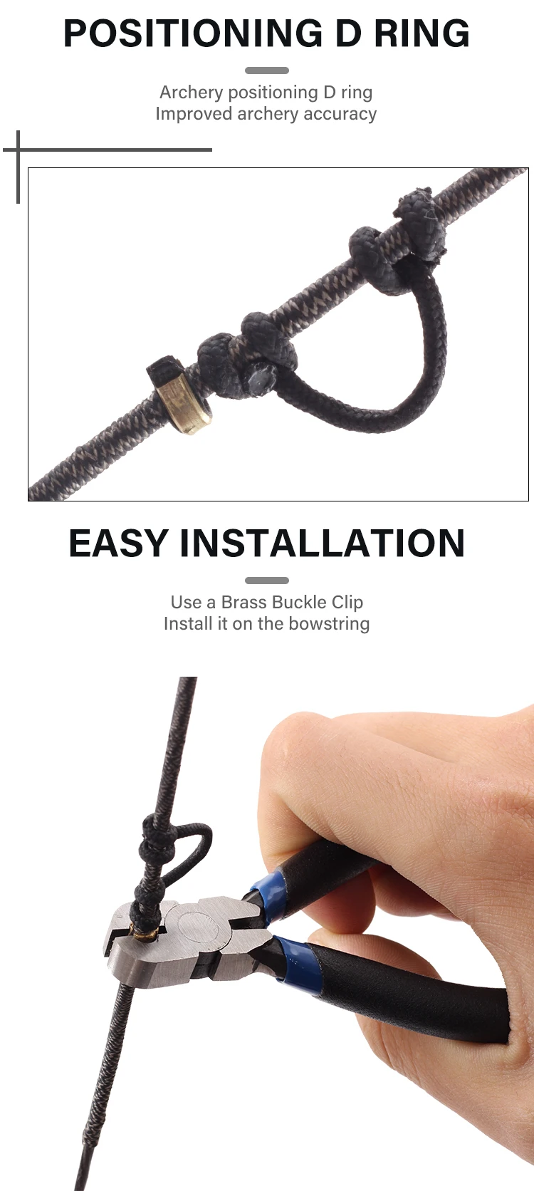 Brass Bow String Buckle - Stabilize Your Archery Setup