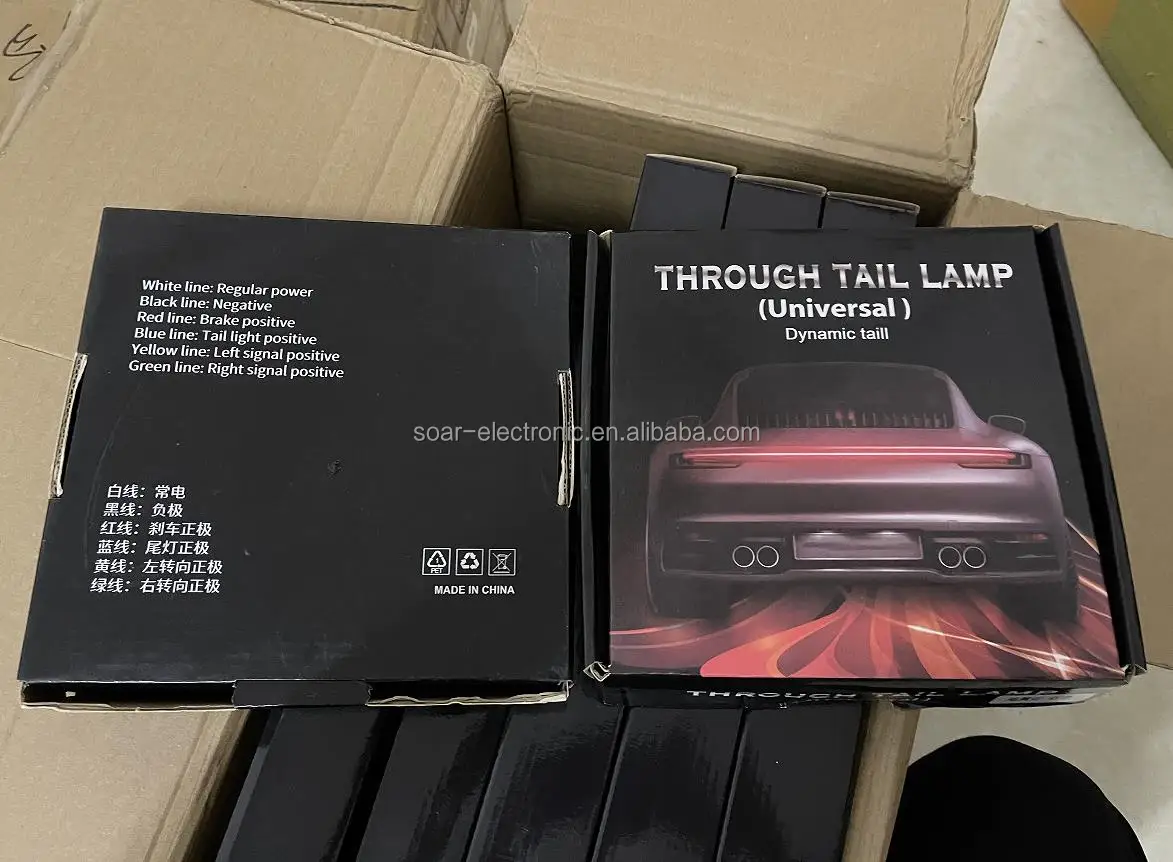 Universal External Carbon Fiber Pattern Car Rear Wing Brake Light Turn ...