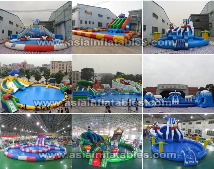 Inflatable Water Theme Park / Inflatable Outdoor Playground Water Slide ...