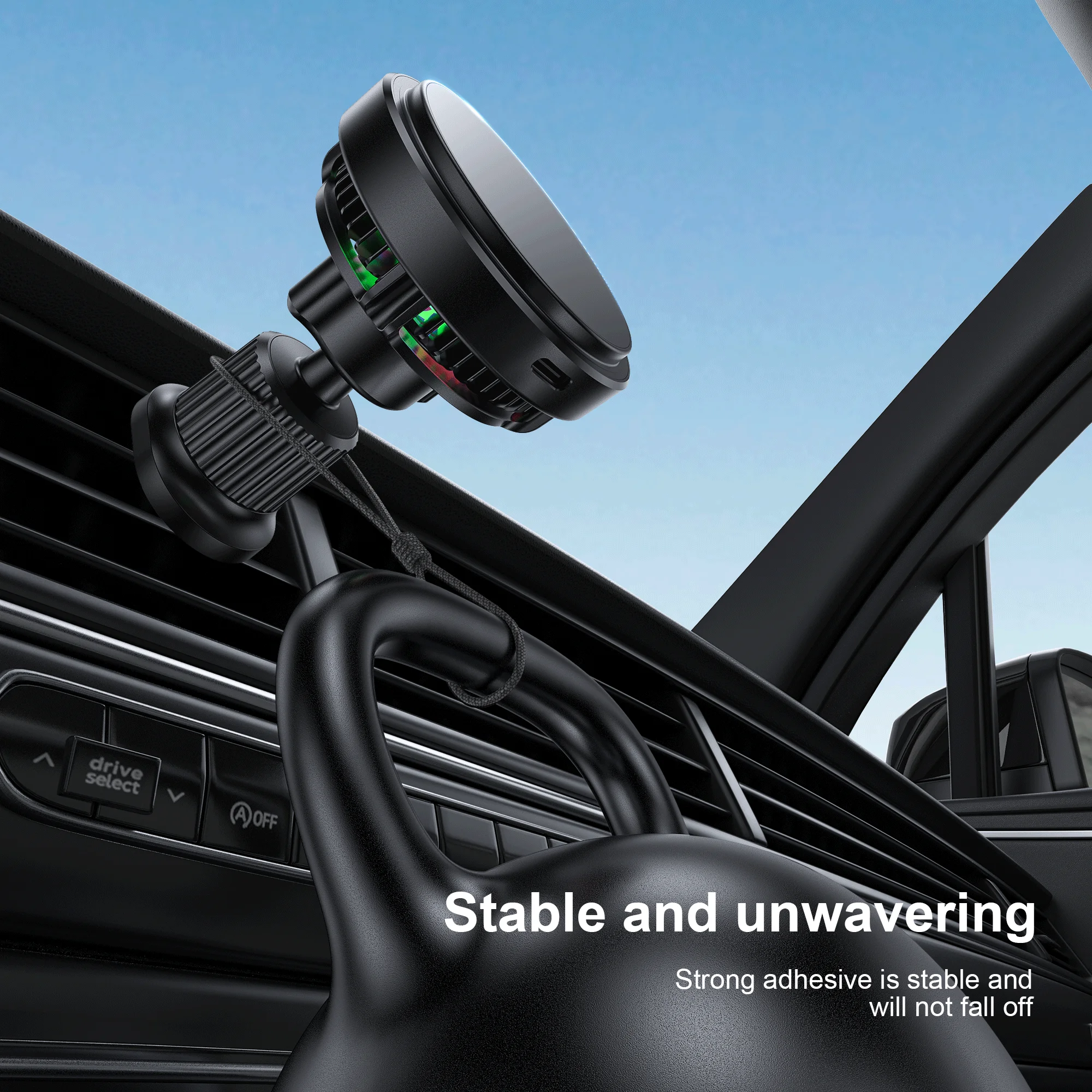 Qi Magnetic Wireless Charging Smartphone Cooler Air Cooling Dashboard ...