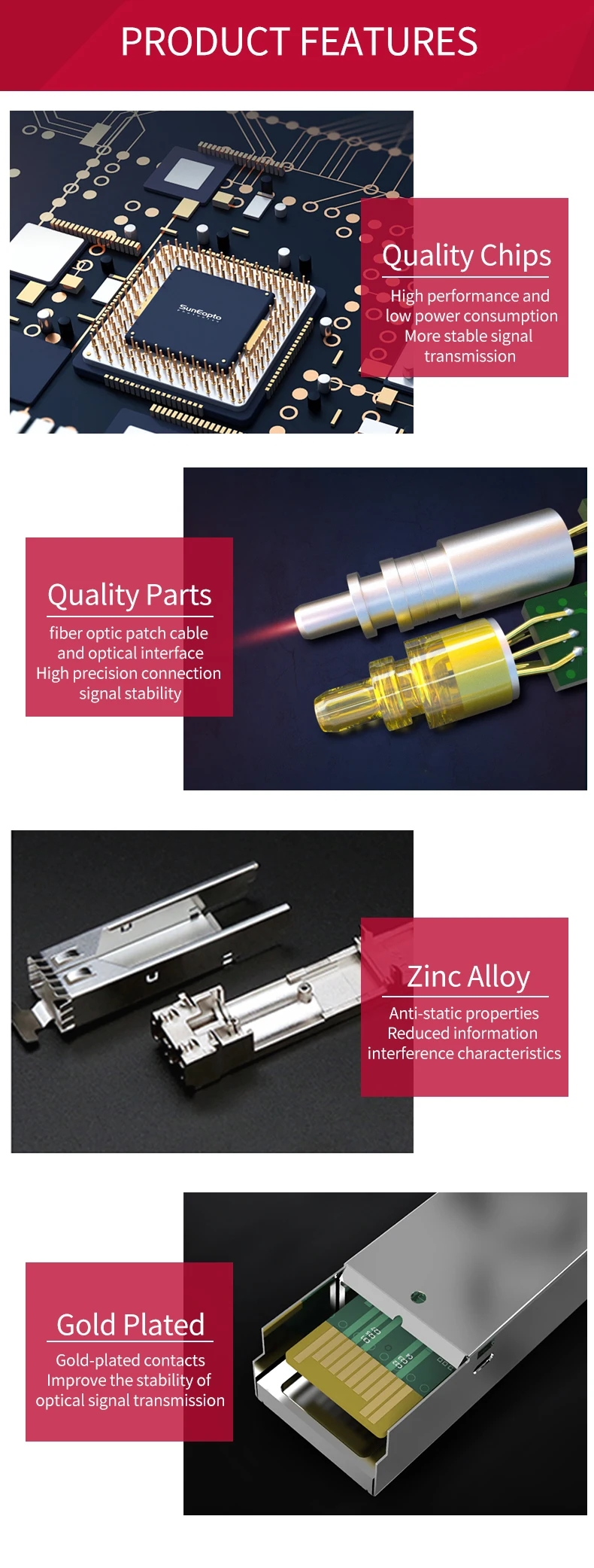 SFP Module Price QSFP 100G 40G 25G 10km 40km 80km LR4 ER4 ZR4 Fiber ...