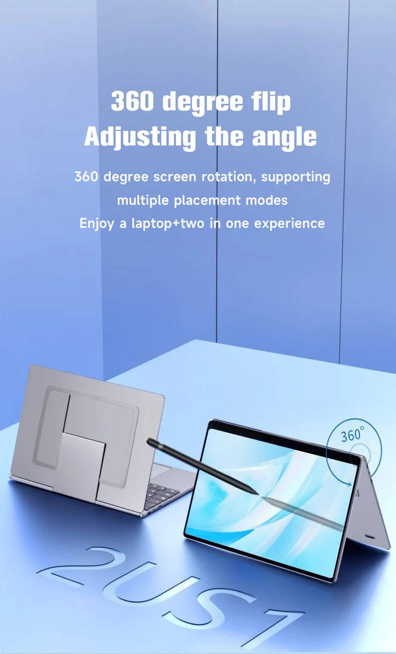 New Design Laptop 15 Inch with 360 Degree Rotary Touch Screen