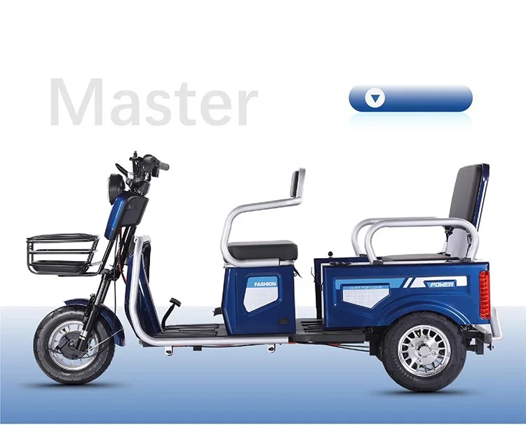 Three-Wheel Electric Pedicab Cargo Load Carrier with Guest Capacity ...