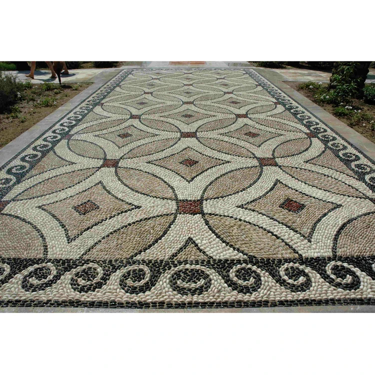 Natural Oval Cobbles & Pebbles For Gardens Pebble Stone Round Medallion ...