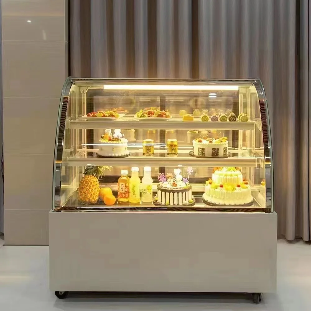 White Eco-Friendly Double-Temperature Cake Display Cooler ...