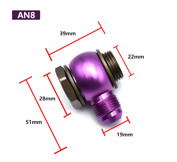 Aluminum Banjos Bolt M22 X 1.5 Adapter for AN8/AN10 Fittings