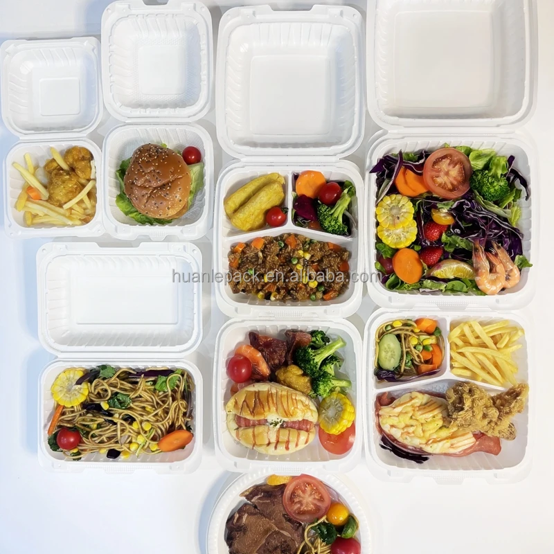 Small Size 6x6 Clamshell Burger Box Chicken Nuggets Chips Packing ...