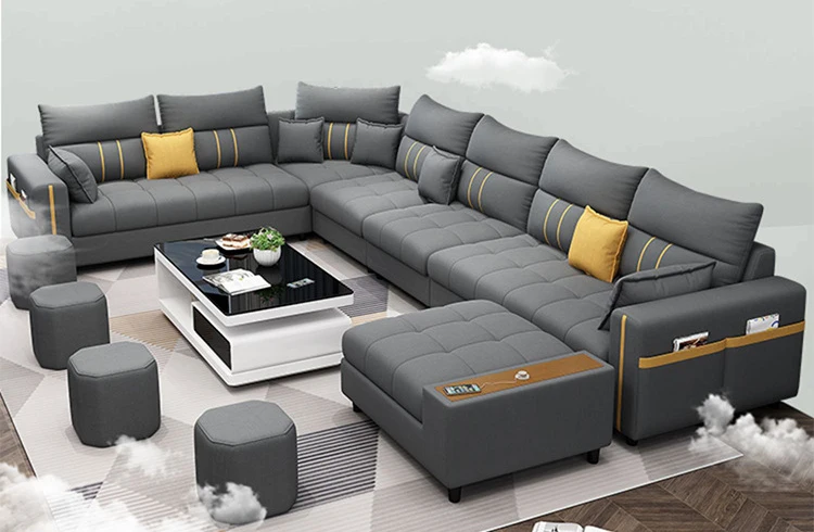 Canape Nordic Luxury U Shape Couches for Living Room