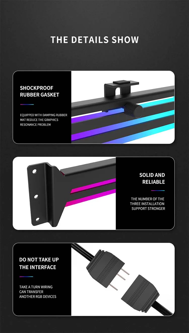 Fashionable 5v Argb Gpu Holder Support Graphics Card Sync - Buy Argb ...