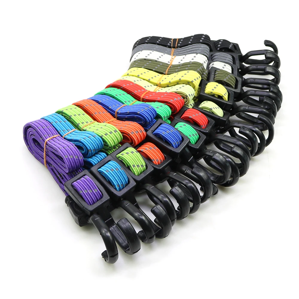 Heavy Duty Multi Reflective Colors Bungie Straps Flat Bungee Cord with ...