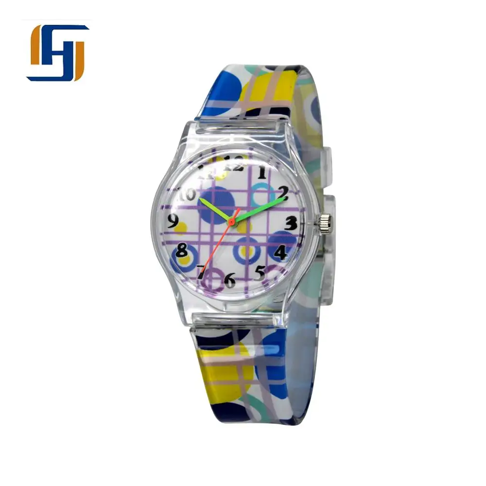 Fancy Stylish Customized Watch Face Pvc Watchband Kids Watches Plastic ...
