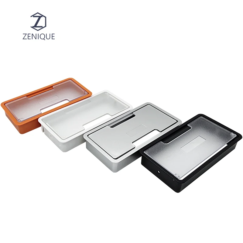 Factory Rectangular Office Desk Computer Table Abs Material Hole Cover ...