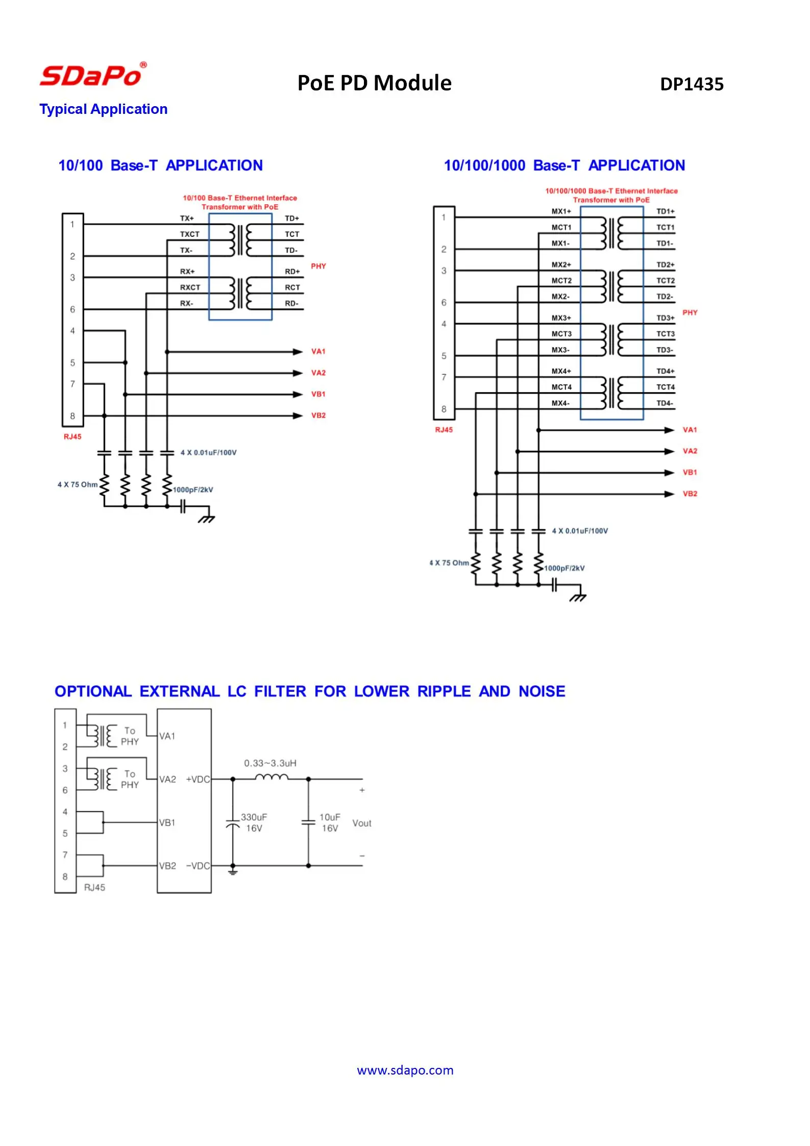 Poe Modulepoe Boardlow Transformer Version Sdapo Dp1435-12v Low ...
