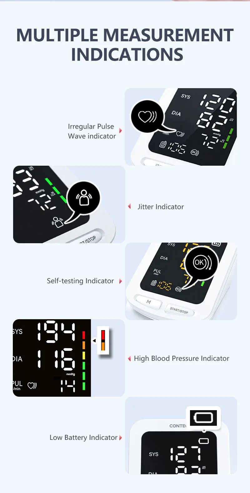 Smart Heart Talking Blood Pressure Monitor - CONTEC08E