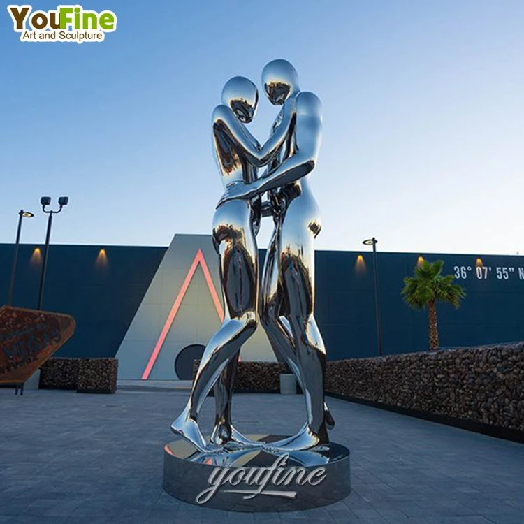 Modern Outdoor Abstract Metal Large Stainless Steel Lovers Figure ...
