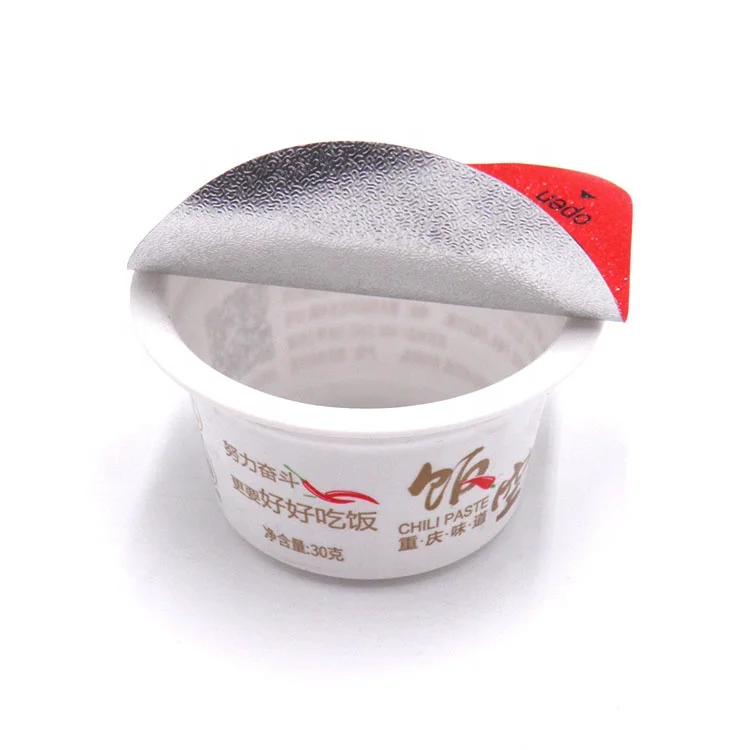 55ml 2oz Chili Sauce 30g Pp Plastic Customized Cups With Aluminum Foil ...