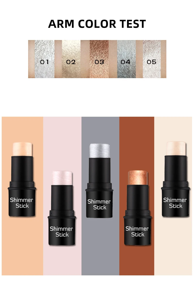 NO LOGO Private Label Cream Highlight Stick - Shimmering Gold Silver ...