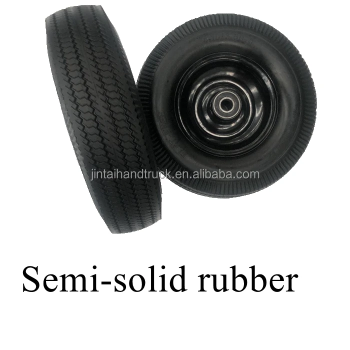 Heavy Duty Solid Rubber Semi-pneumatic Hand Truck/Utility Tire Wheels 4 ...