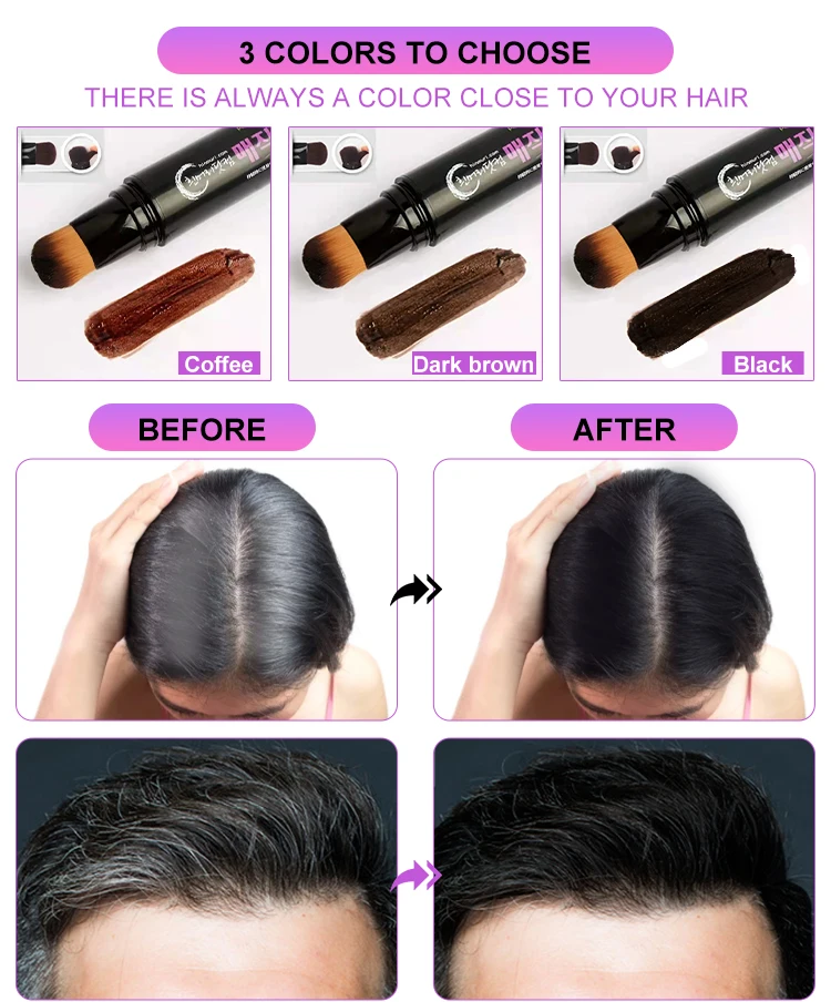 Private Label Wholesale Brightening Hair Dye Pen Brown Color Temporary ...