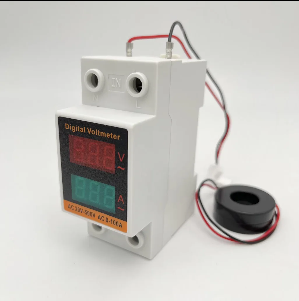 Din Rail Multi Function Digital Meter Ac60-500v 0-100a 60a Ammeter ...