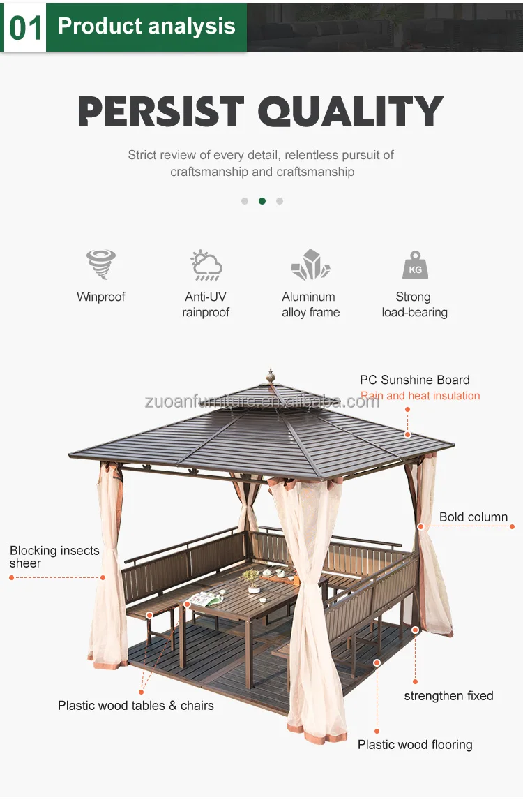 Durable Hardtop Galvanized Sheet Gazebo for Outdoor Leisure