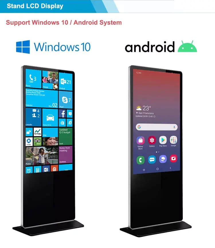 Wholesale New Design Floor Touch Screen Standing Indoor Advertising ...
