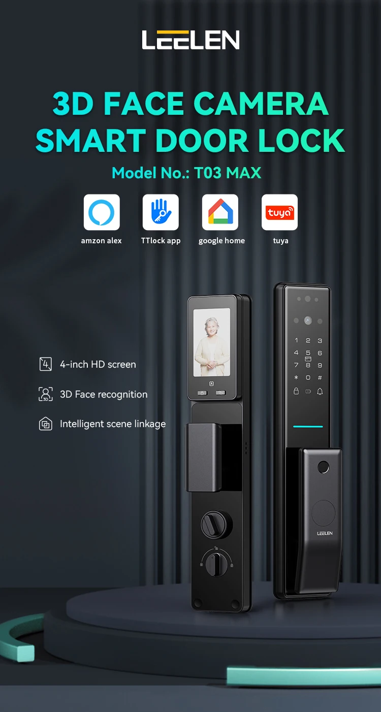 LEELEN Cerraduras Electronica Security Deadbolt Door Lock Fingerprint ...