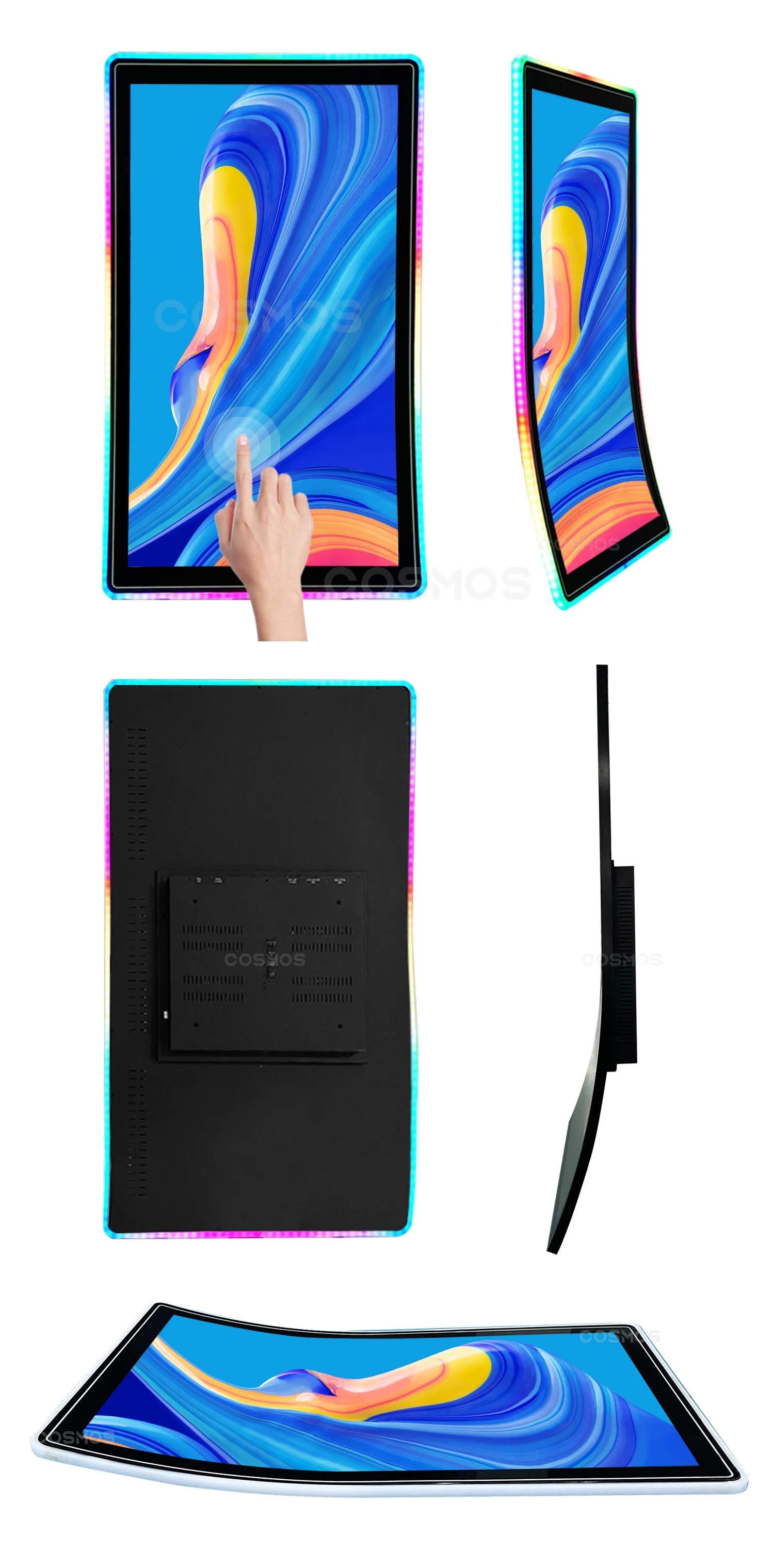 32 43 49 55 Inch Curved Touch Screen Monitor for Self Service Kiosk J ...