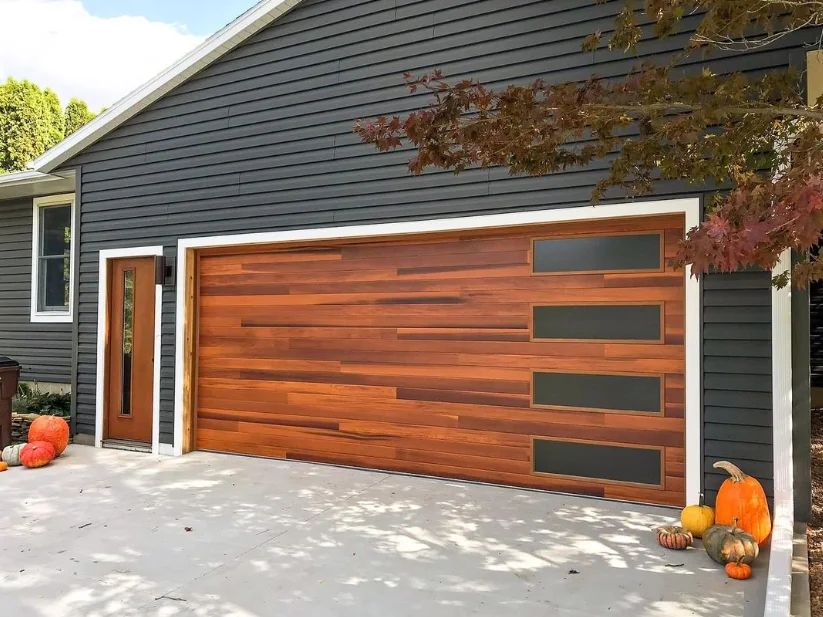 8x7 16x7 Modern Sectional Overhead Cheap Garage Door For Homes ...