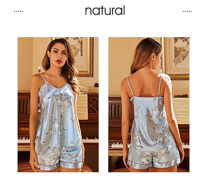 Summer 2023 New French Cotton Sleeveless 2 Piece Bamboo Viscose Pajamas ...