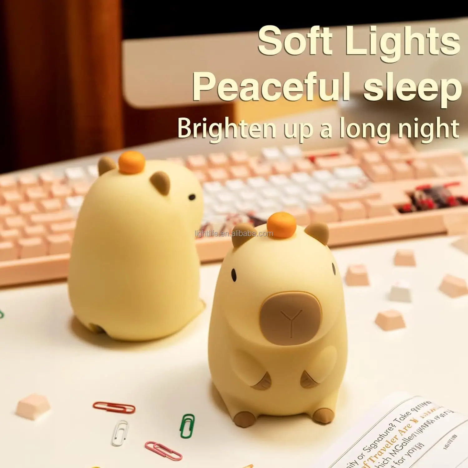 Cute Capybara Nursery Lamps - Rechargeable LED Night Lights
