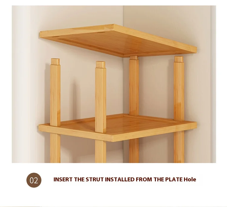 New Explosive Natural Bamboo Storage Rack Simple Doorway Household ...