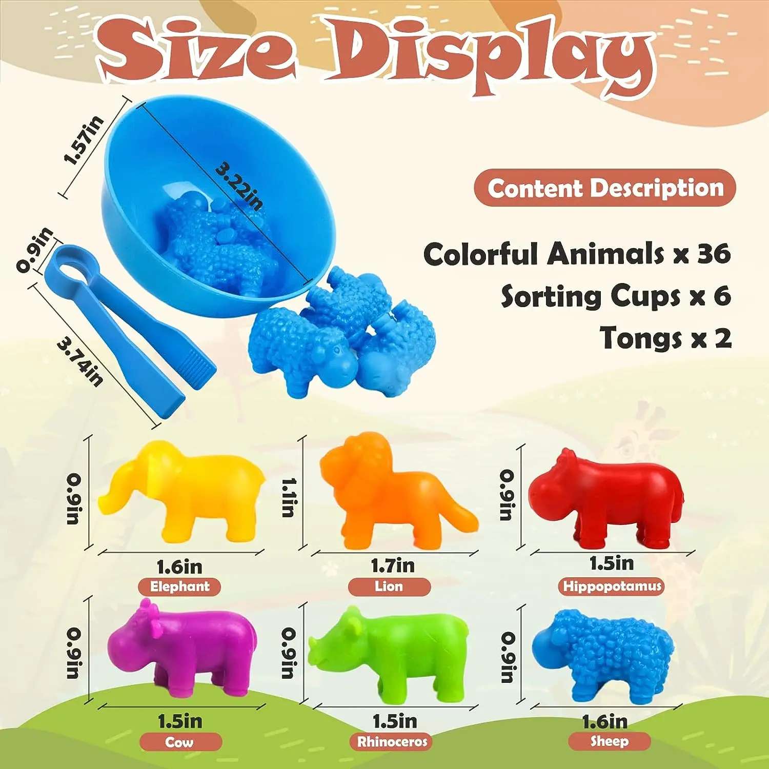 Baby Toys Sorting Counting Animals Matching Games Montessori
