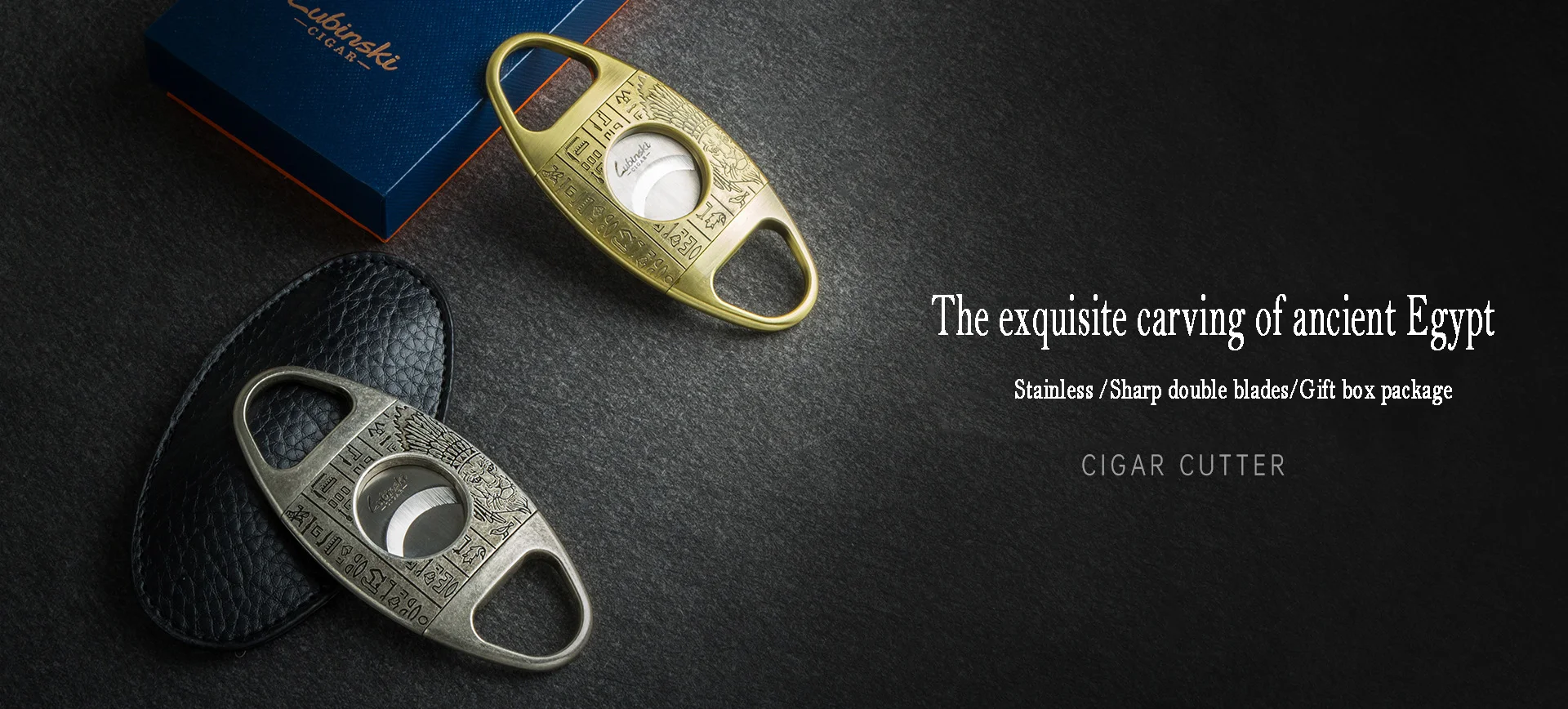 Lubinski Cigar Cutter Stainless Steel Double Edged Portable Cigar ...
