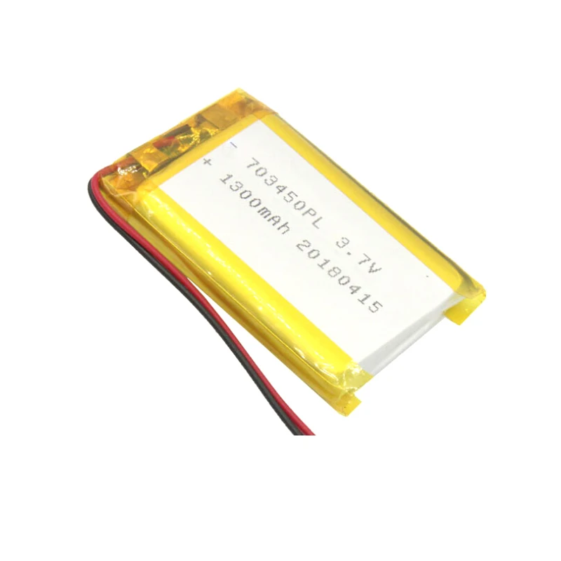 703450 1300mah Lithium Polymer Battery - 3.7V Rechargeable