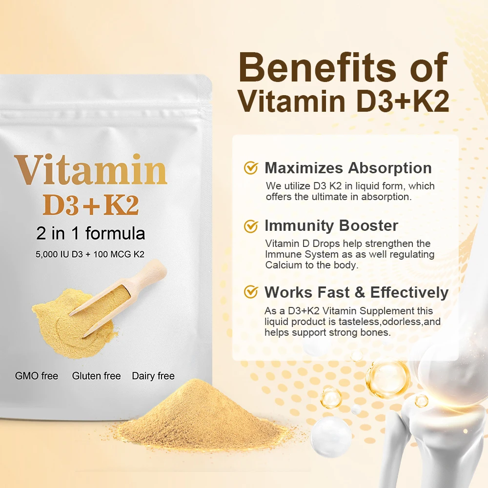 Private Label Vitamin D3 K2 Powder with Vitamin C and Coconut Oil ...