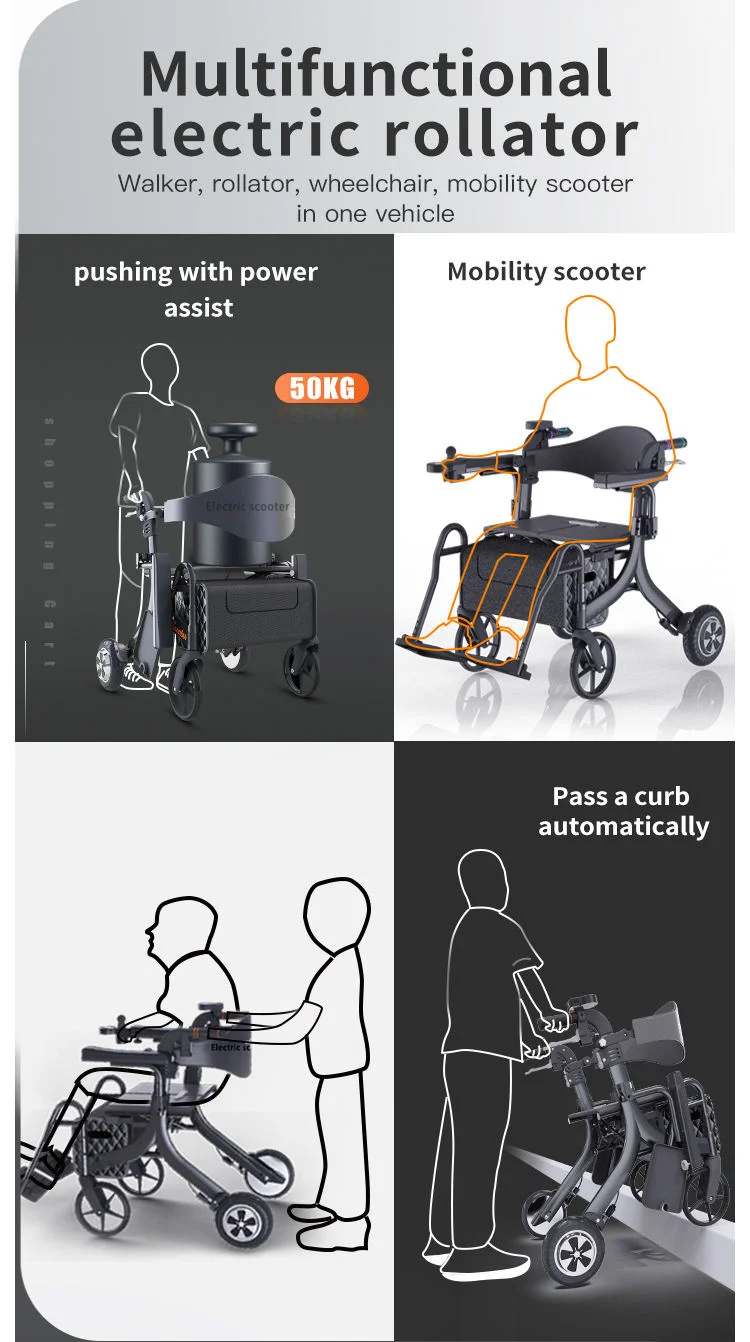 Adult Portable Swivel Chair - Electric Wheelchair for Elderly