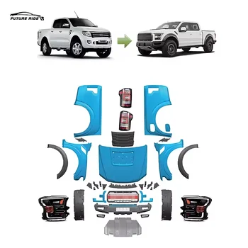 Old To New Body Kit For Ford Ranger T6 T7 T8 Upgrade To F150 Raptor ...