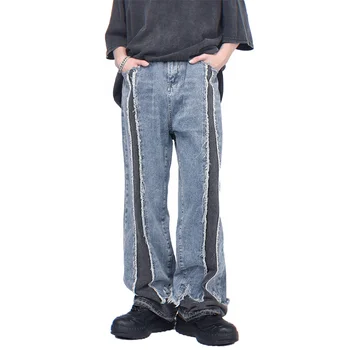 Finch Garment Custom Stacked Jeans Men Patchwork Streetwear Distressed ...