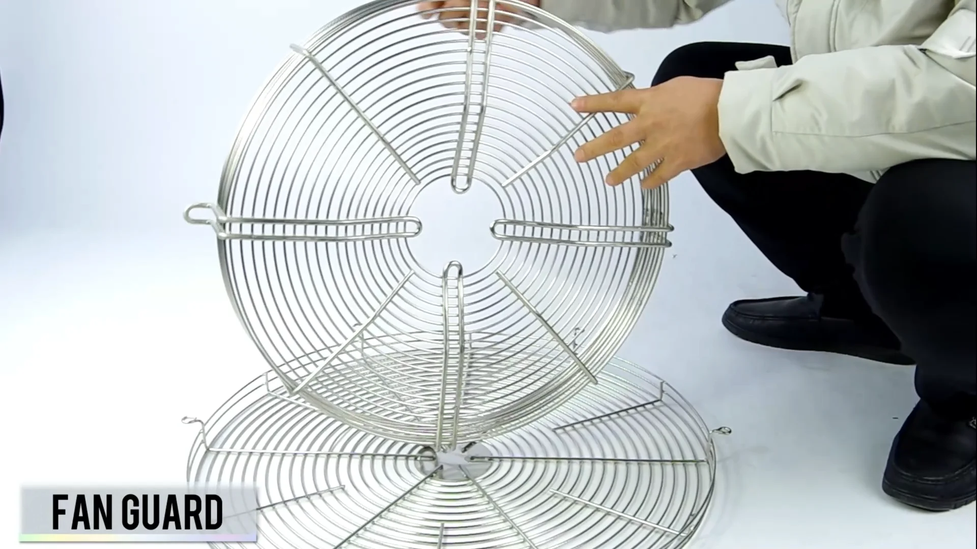 Custom Made Plastic Coated Galvanized Carbon Steel Spiral Wire Guards Fan Cover Mesh For Air ...