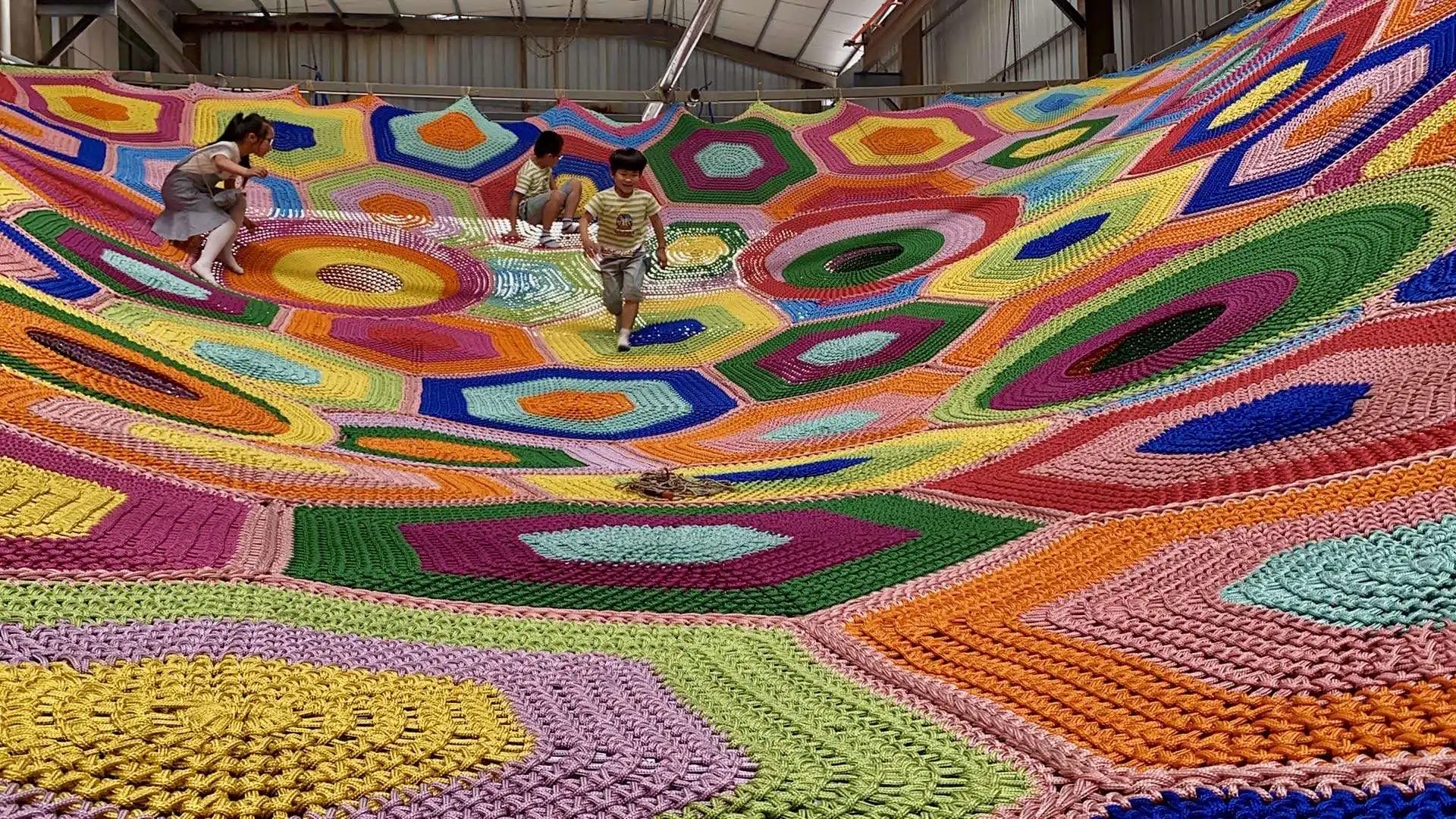 2 Layer Rainbow Climbing Net Playground For Kids - Buy Rainbow Climbing ...