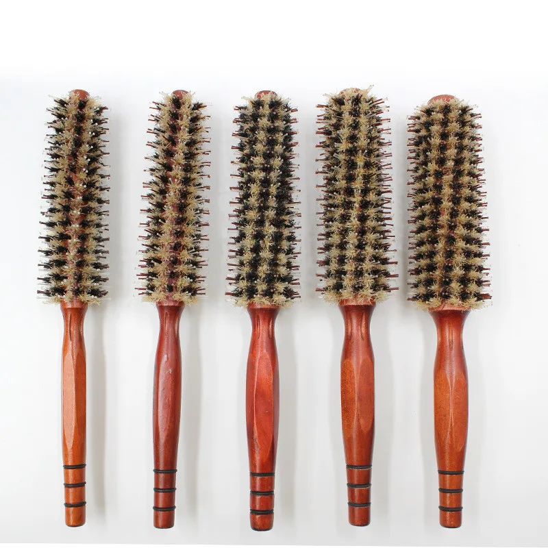Round Hair Brush Extra Long Wooden Handle Round Hair Brush Curly Hair ...