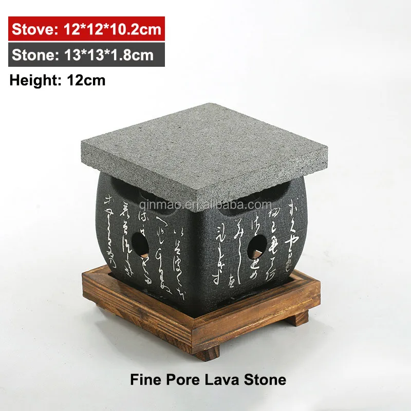 Lava Steak Cooking Stone Grill - Square Hot Stone Board with Japanese ...